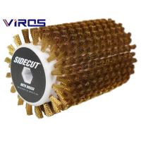 China Rotating Industrial Nylon Roller Brush Copper Wire For Ski Polishing Waxing Conveyor Cleaning for sale