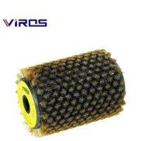 China Rotating Industrial Nylon Roller Brush Copper Wire For Ski Polishing Waxing Conveyor Cleaning for sale