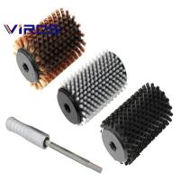 China Rotating Industrial Nylon Roller Brush Copper Wire For Ski Polishing Waxing Conveyor Cleaning for sale