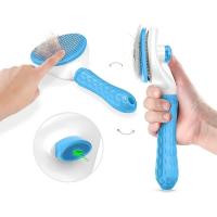 China Antibacterial Slicker PET Cleaning Brush Pets Self Clean For Dog Hair Shedding for sale