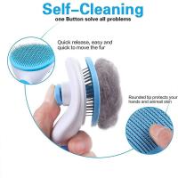 China Antibacterial Slicker PET Cleaning Brush Pets Self Clean For Dog Hair Shedding for sale