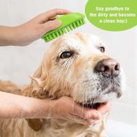 China Bath Soothing Dog Wash Scrubber Rubber PET Massage Brush For Long Short Hair for sale