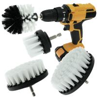 China White 2.5inch Drill Scrub Brush Power Scrubbing Brush Drill Attachment For Car Detailing for sale