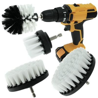 China White 2.5inch Drill Scrub Brush Power Scrubbing Brush Drill Attachment For Car Detailing for sale