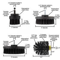 China Household Easy Cleaning 4 Pcs Brush Drill For Kitchen Bathroom Auto Cleaning for sale