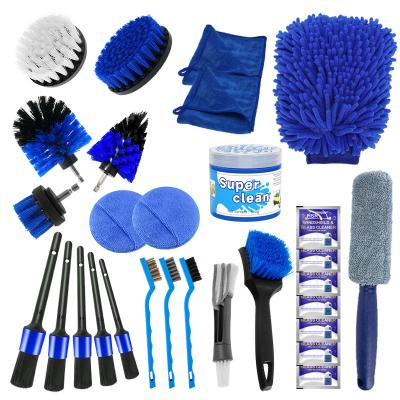 China 29 pCS Custom Logo Car Detailing Brush Set With Ergonomic Design for sale