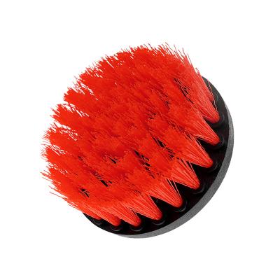 China Drill Brush Power Scrubber 4inch Red Color  For Cleaning Floor for sale