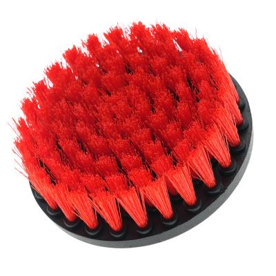 China 4inch Middle Hard Brush Red Electric Drill Brush For Car for sale