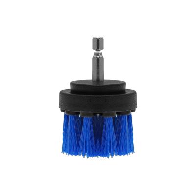 China Long Blue Bristle 2 Inch Diameter Medium Stiffness Powered Cleaning For Cordless Drills for sale