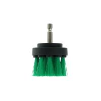 China Long Green Bristle 2 Inch Diameter Medium Stiffness Powered Cleaning For Cordless Drills for sale