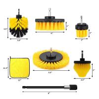 China 7pcs Yellow Color Drill Cleaner Brush Set Durable Drill Attachment For Car Cleaning for sale