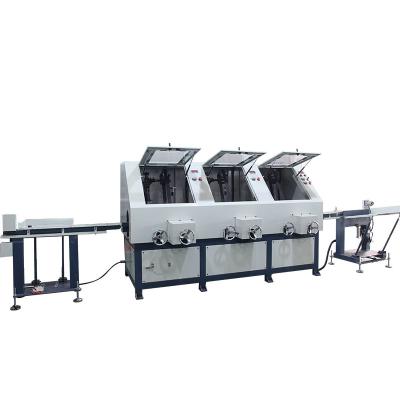 China 3 Grinding Head Curtain Rod Polishing Machine Round Tube Abrasive Belt for sale