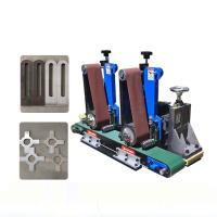 China Small Machines Double Station Deburring Rust Removal Wire Drawing Engine Auto Plate Machine Abrasive Belt Metal Polisher for sale
