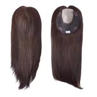China Cuticle Remy Hair Topper Full Injected Poly skin Best Quality Hair Top Piece Hairpieces for Women Wig Lady Toupee Topper for sale