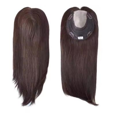 China Cuticle Remy Hair Topper Full Injected Poly skin Best Quality Hair Top Piece Hairpieces for Women Wig Lady Toupee Topper for sale