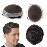China Mens Toupee Human Hair Replacement System French Lace Poly Skin Hairpieces #1B Australia for sale