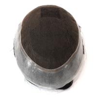 China Mens Toupee Human Hair Replacement SystemFrench Lace Poly Skin Hairpieces Australia with grey hair for sale