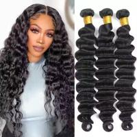 China DEEP WAVE Cheap Natural  Remy Indian Human Hair Vendor Weave Bundles and wefts for sale