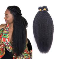 China KINKY STRAIGHT  Cheap Natural  Remy Indian Human Hair Vendor Weave Bundles and wefts for sale