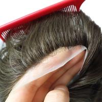 China Mens Toupee Human Hair Replacement System Hairpiece Ultra Thin Skin 0.04mm for sale