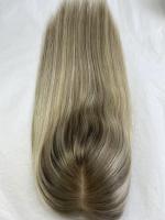 China Wholesale T- Ashblonde Silk Base Closure Topper Virgin Human Hair Toupee Replacement System for Women Cheaper Price Hairpiece for sale