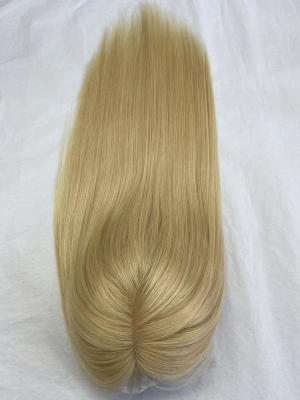 China Wholesale 24# color  Silk Base Closure Topper Virgin Human Hair Toupee Replacement System for Women Cheaper Price Hairpiece for sale