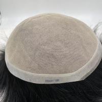 China Best Quality Men's 100% Human Hair Prosthesis Natural Handmade Silk Base Closure Breathable Mens Replacement Right 5x7 6x8 7x9 8x10 Toupee for sale