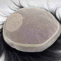 China New Arrival Indian Human Hair Toupee for Men Natural Hairline and Invisible Knots Color Black Silk Base Hair Toupee for sale