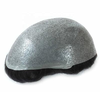 China Mirage Super Thin Skin Indian Human Hair Toupee Polyskin Male Wigs Hair Replacement for Man for sale
