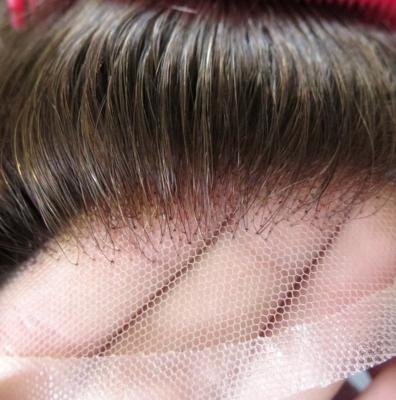 China Q6-Lace and PU Base With Bleached Knotted in Front Hair Wig for Men 130% Density Hair Toupee Free Style Hair Replacement for sale