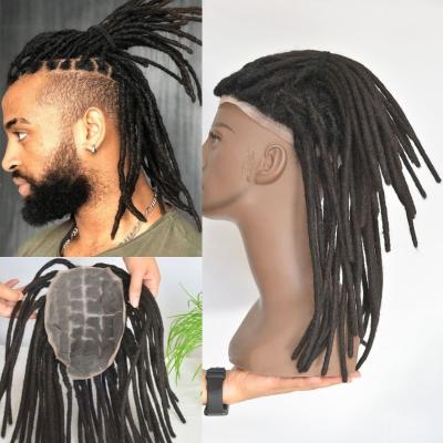 China Fast Shipping Curly Dreadlocks Toupee Lace Remy Hair Wave Locs 100% Human Hair Pieces 8x10 Inch Can Be Bleached Dyed Twist for sale