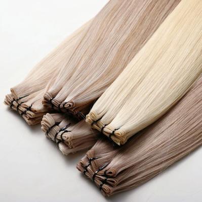 China Factory Raw Virgin Russian Thin Invisible Genius Weft Hair Extensions Double Genius Weft for sale