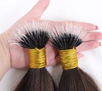 China Hot Selling Chinese Hair Double Drawn Virgin Nano Tip Hair Extensions Attachment Soft Plastic Nano Ring Hair Extensions for sale