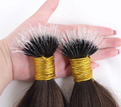 China Hot Selling Chinese Hair Double Drawn Virgin Nano Tip Hair Extensions Attachment Soft Plastic Nano Ring Hair Extensions for sale