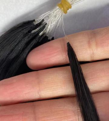 China Feather Hair Extensions F-Tip Human Hair Extensions Wholesale 100% Healthy Human Black Vietnamese Raw Hair Plastic Nano Ring for sale