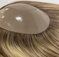 China Large Base Blonde Remy Virgin Hair Top Toupee for Hair Loss 7X9 Size Silicone Womens Full Skin Pu Human Hair Topper for sale