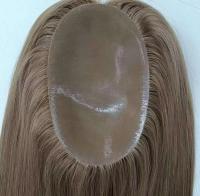 China Hair Loss Treatment Raw Virgin Hair Strong Thick Silicone Toupee for Women PU Silicone Hair Topper for Baldness and Alopecia for sale