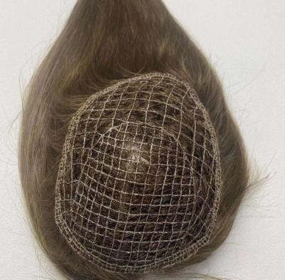 China High Quality Natural Long Brown Integration Fishnet Base Virgin Multi Parting Hand Tied Human Hair Topper For Woman for sale