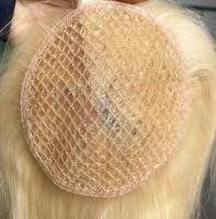 China Custom Virgin European Double Drawn Remy Human Hair Topper Breathable Mesh Silk Fishnet Topper Straight Hair for Loss Hair for sale