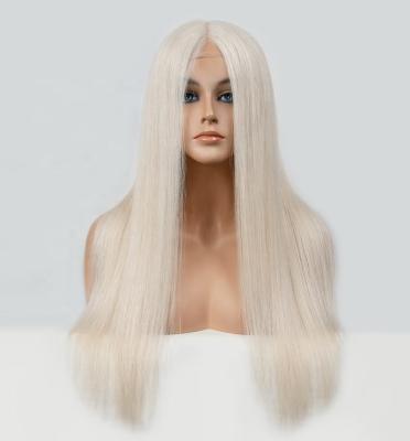 China Silicone Base Cap #60 Silk Raw European Russian Human Hair Hidden Knots Full Medical Wig for Alopecia for sale