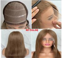 China Ready to Ship Remy Grade Silicone Medical Wig for Alopecia Patients Hand-Tied Full Wig Glueless Attachment Chinese Human Hair for sale