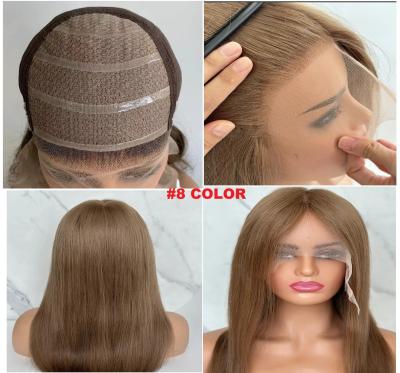 China Ready to Ship Remy Grade Silicone Medical Wig for Alopecia Patients Hand-Tied Full Wig Glueless Attachment Chinese Human Hair for sale