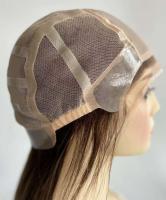 China Customized  Silk Top Medical Wig European Hair Medium Brown Glueless HD Lace Front Silk Base Wig for Alopecia Ladies for sale