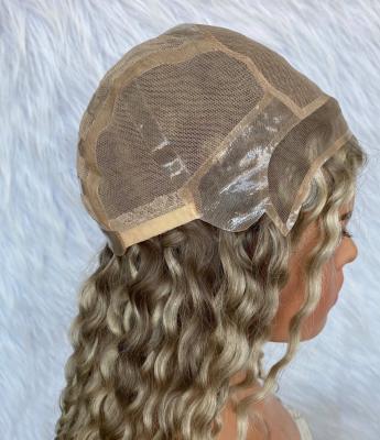 China Aliexpress Online Shopping Long Alopecia Wig for Women Light Brown European Virgin Human Hair Transparent Silk Base Lace Medical for sale