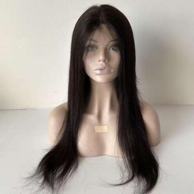 China Lace Front Silk Top Full Hand Tied PU Silicone Wig Virgin European Remy Human Hair Wig for Alopecia Glueless Medical Wigs for sale