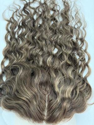 China Premium Invisible Silk Base Topper 14 16 18 Inches High Quality European Human Hair Wig  Curly Topper for Women for sale