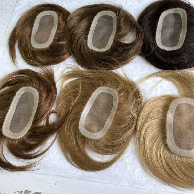China Hair Topper Women Topper Mini Topper Blonde Balage Affordable Ready to Ship White European Hair Straight Mono Base Wig 130%-160% for sale