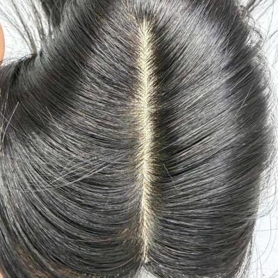 China Silk Base Hair Topper Middle Part Natural 100% Human Hair Topper Silk Base Invisible Breathable for Women Hair Topper for sale