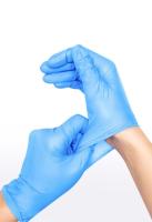 China SGS Certified Blue Disposable Nitrile Gloves Powder Free 100pcs Box Food Grade Safety Gloves for sale