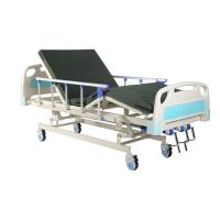 China Double Shake Manual Nursing Bed 2000x900mm ABS Headboard Elderly Patient Hospital Bed for sale